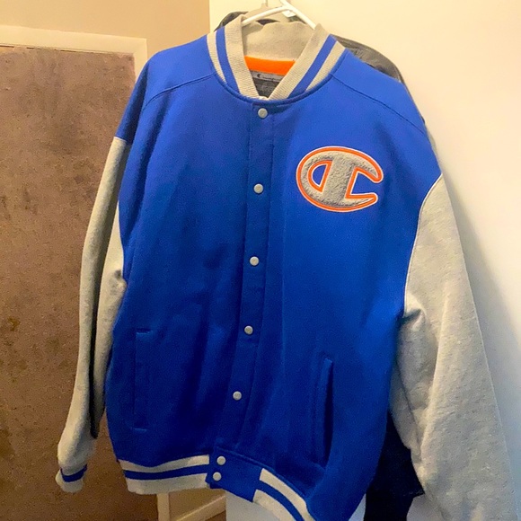 Champion | Jackets & Coats | Champion Varsity Letter Jacket Blue And ...